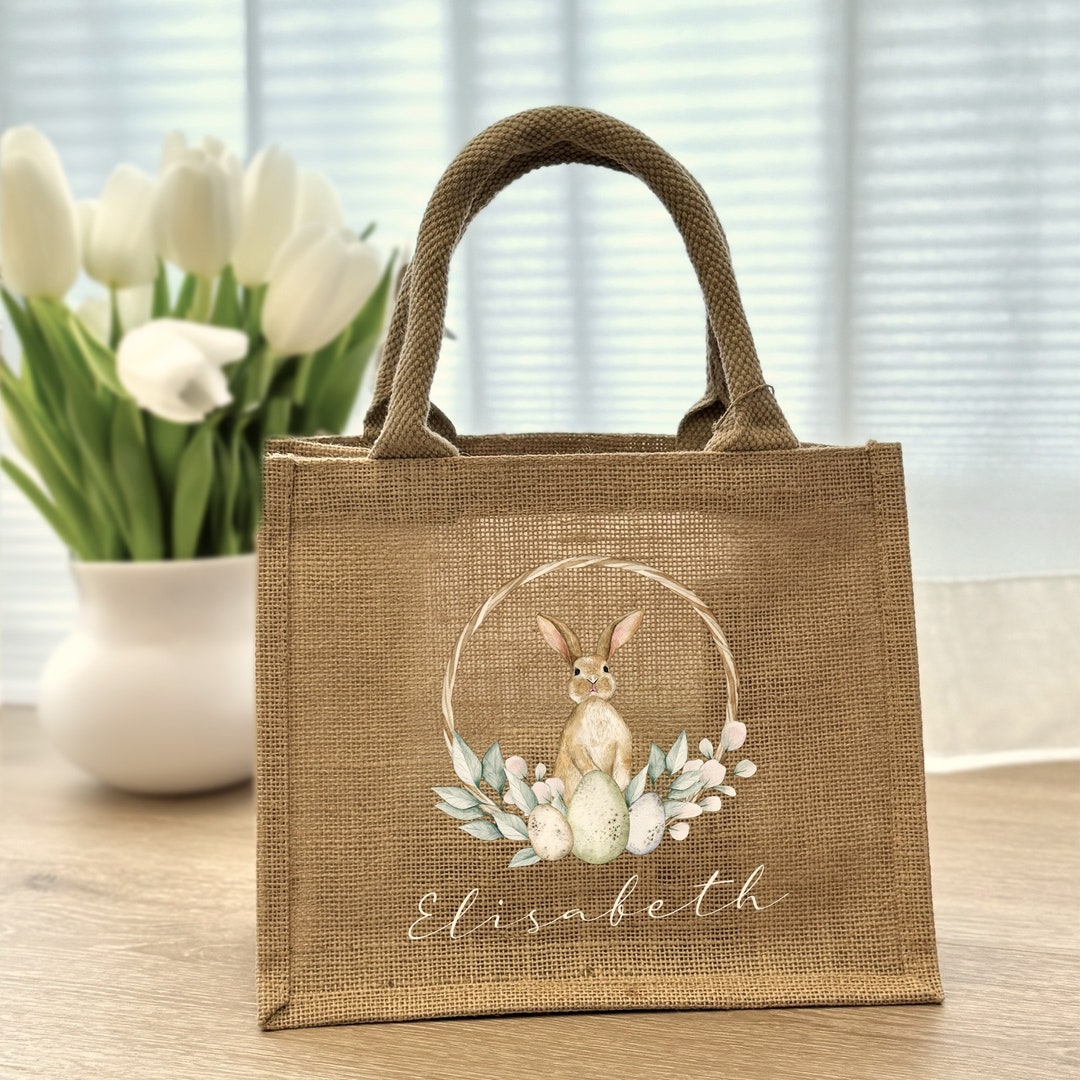 Easter, Easter Bag, Easter Basket, Jute Bag Easter, Easter Basket ...