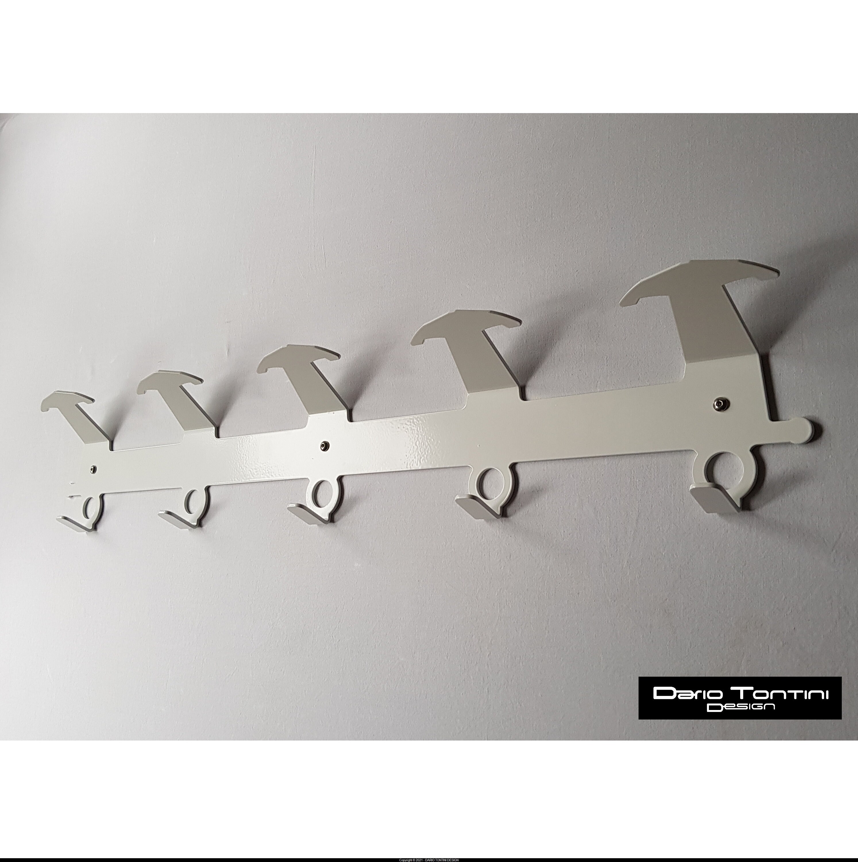 Wall Coat Hanger Industrial Rack Design 5 Hooks White/ Wall Coat Hanger ...