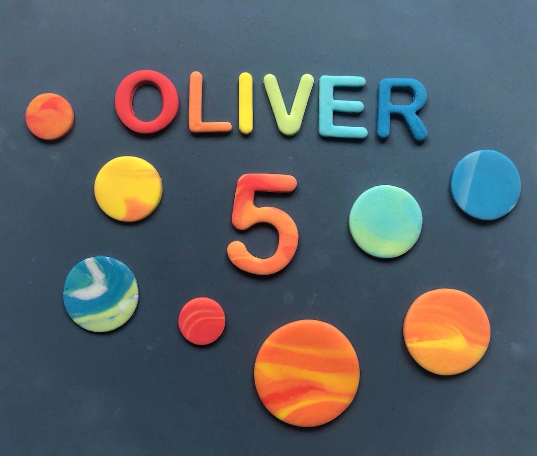 Solar System Edible Cake Toppers for Birthday 2D Planets, Name, Age ...