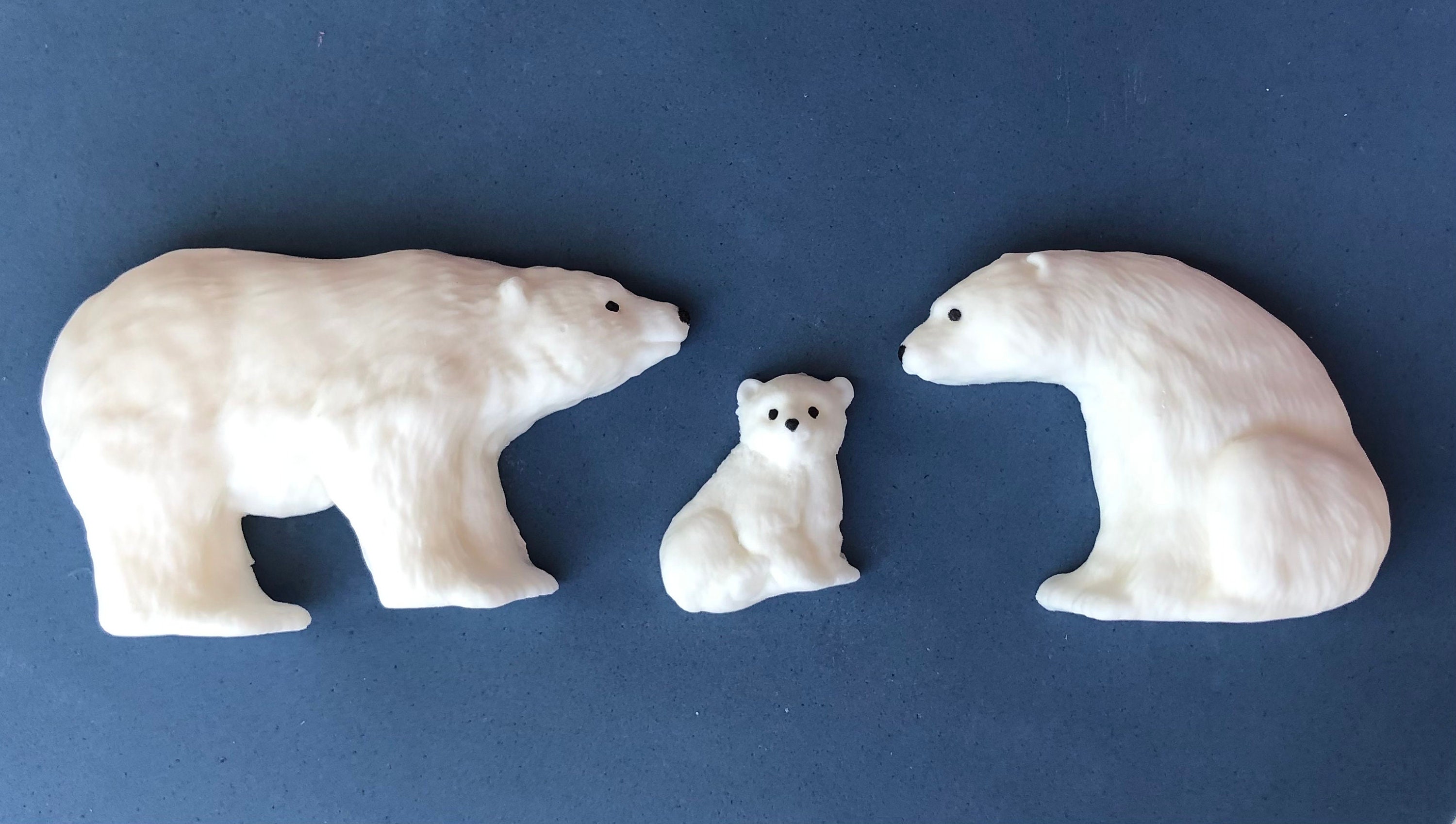 Polar Bear Family Edible Christmas Cake Decorations Toppers, Sugarpaste ...