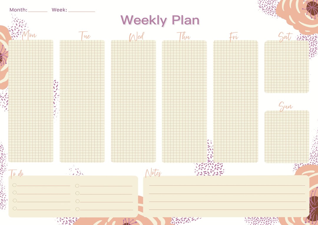 Weekly Planner Printable A4 Size - Etsy UK