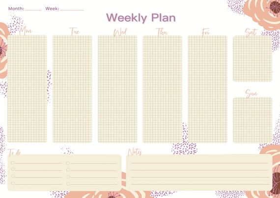Weekly Planner Printable A4 Size | Etsy