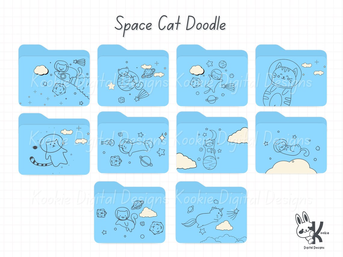 60 Pastel Cat Desktop Folder Icons: Mac & Windows (PNG, ICNS, ICO ...