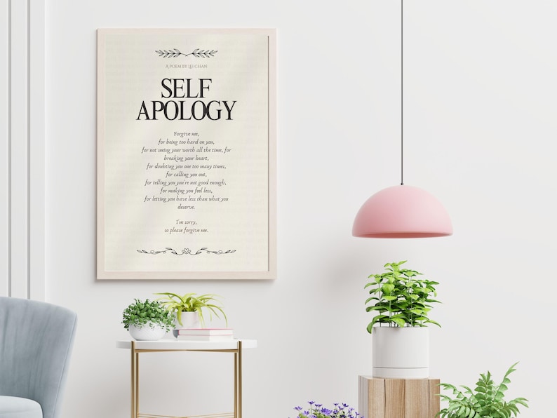 Minimalist Poem Wall Art Decor Self Love Poem Printable Gift ...