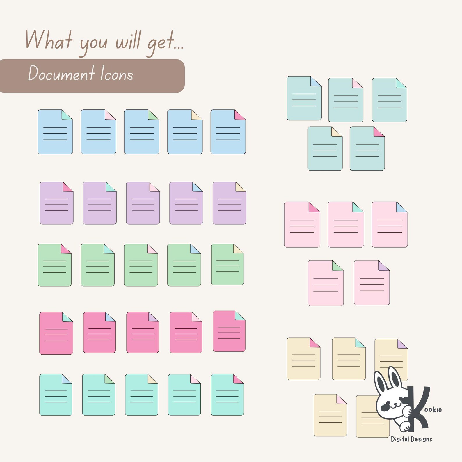 130 Colorful Desktop Icons, Mac and Windows (digital Download) - Etsy