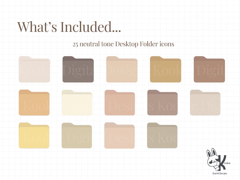Neutral Tone Folder Icons for Mac & Windows in PNG, ICNS and ICO Format ...