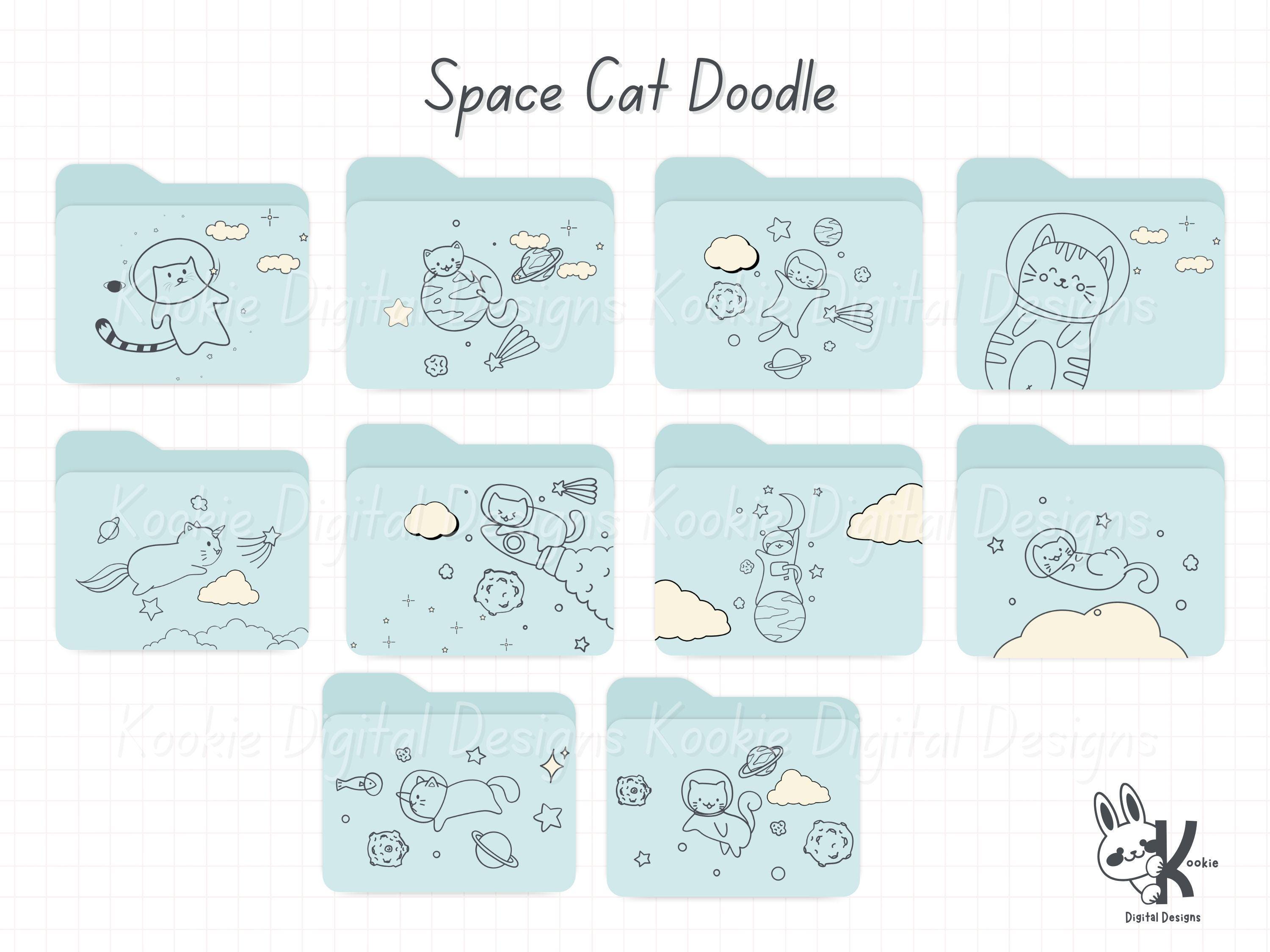 60 Pastel Cat Desktop Folder Icons: Mac & Windows (PNG, ICNS, ICO ...
