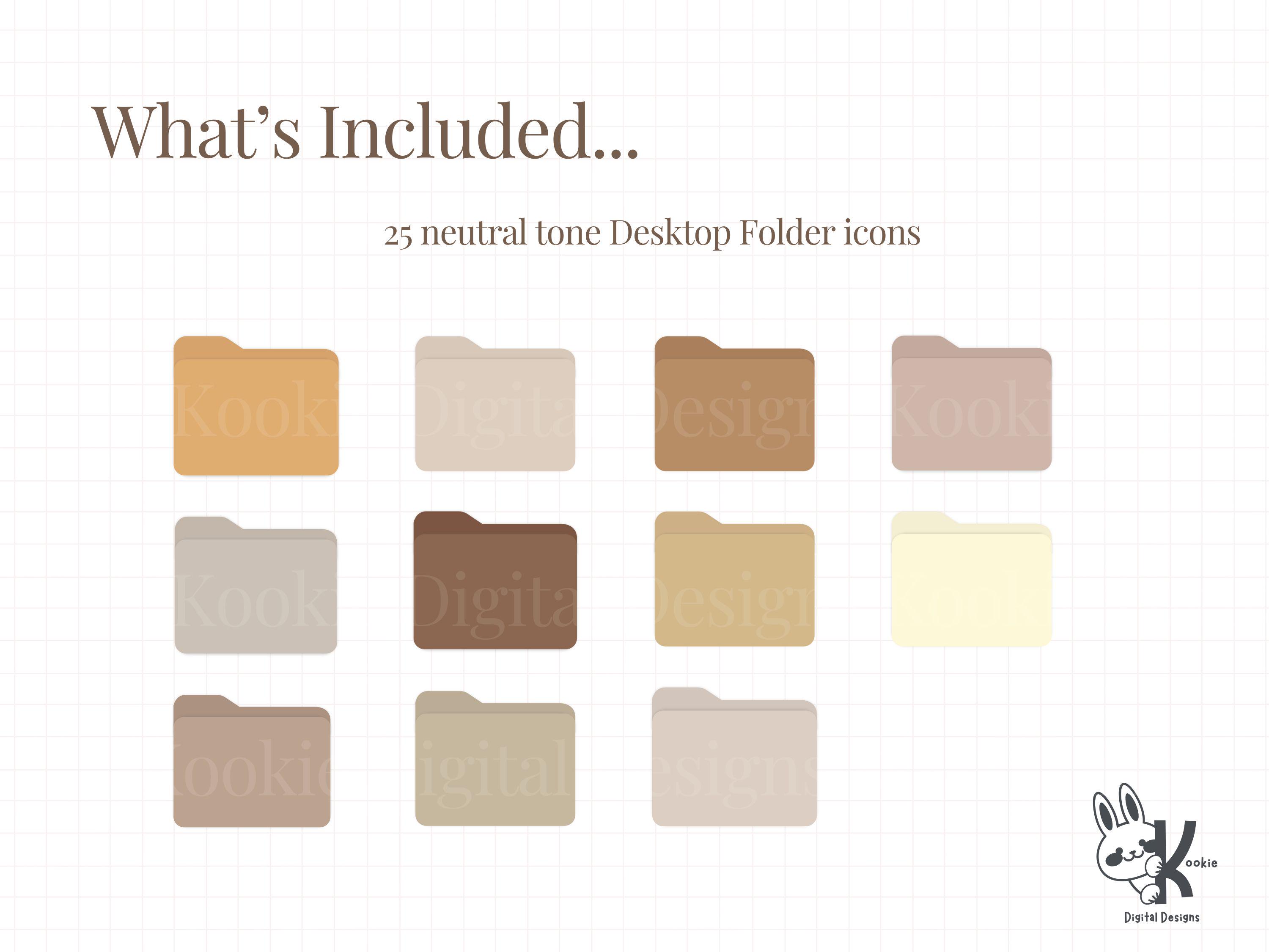 Neutral Tone Folder Icons for Mac & Windows in PNG, ICNS and ICO Format ...