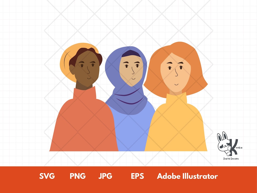 Colored Women PNG SVG Woman Diversity Clipart Women of Color Png Women ...