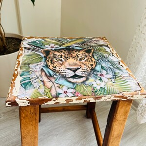 Painted Wooden Stool Decorative Stool Square Stool - Etsy