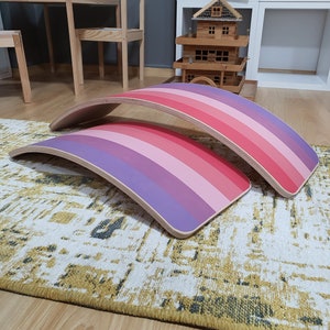 Wooden Balance Board for Kids Wobble Board for Kids Toddler Curvy Board ...