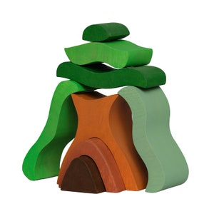 Wooden Tree Stacker Montessori Tree Stacking Toy Waldorf Tree Stacker ...