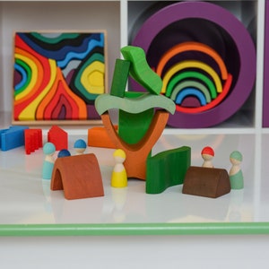 Wooden Tree Stacker Montessori Tree Stacking Toy Waldorf Tree Stacker ...