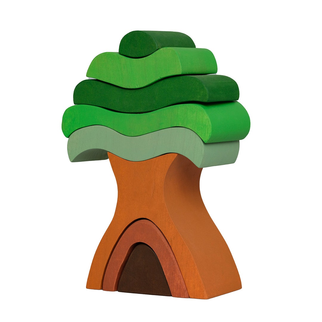 Wooden Tree Stacker Montessori Tree Stacking Toy Waldorf Tree Stacker ...