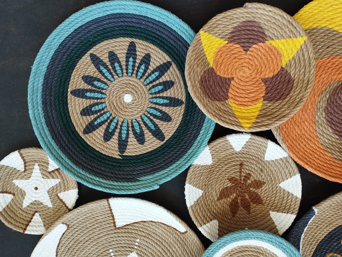 Set of 10 Wall Basket, Wall Decor, Wall Art, Wall Hanging, Bedroom Wall ...