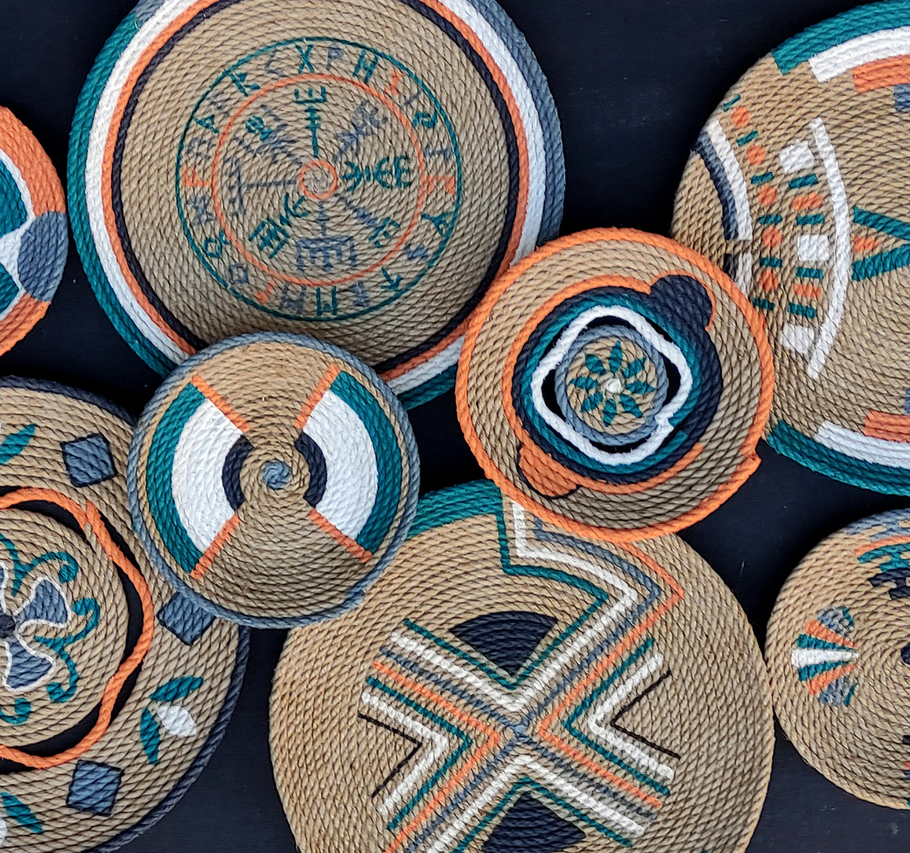 Set of 8 African Wall Basket, Wall Basket, Jute Wall Basket, African ...