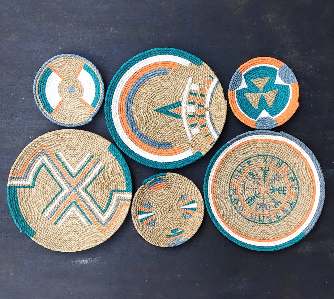 Handmade African Wall Basket Set: Ethnic Home Decor, 6 Piece - Etsy