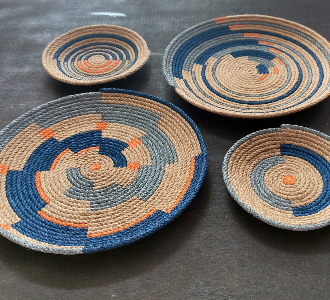 Set of 4 African Wall Basket, Wall Basket, Wall Decors, Wall Art, Wall ...
