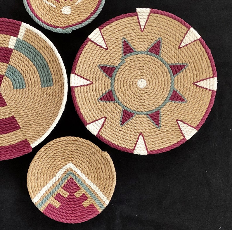 Set of 4 African Wall Basket, Boho Wall Basket, Wall Decors, Wall Art ...