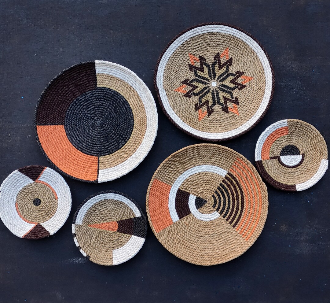 Wall Basket, Set of 6 Wall Basket, Wall Decor, Wall Art, Wall Plate ...