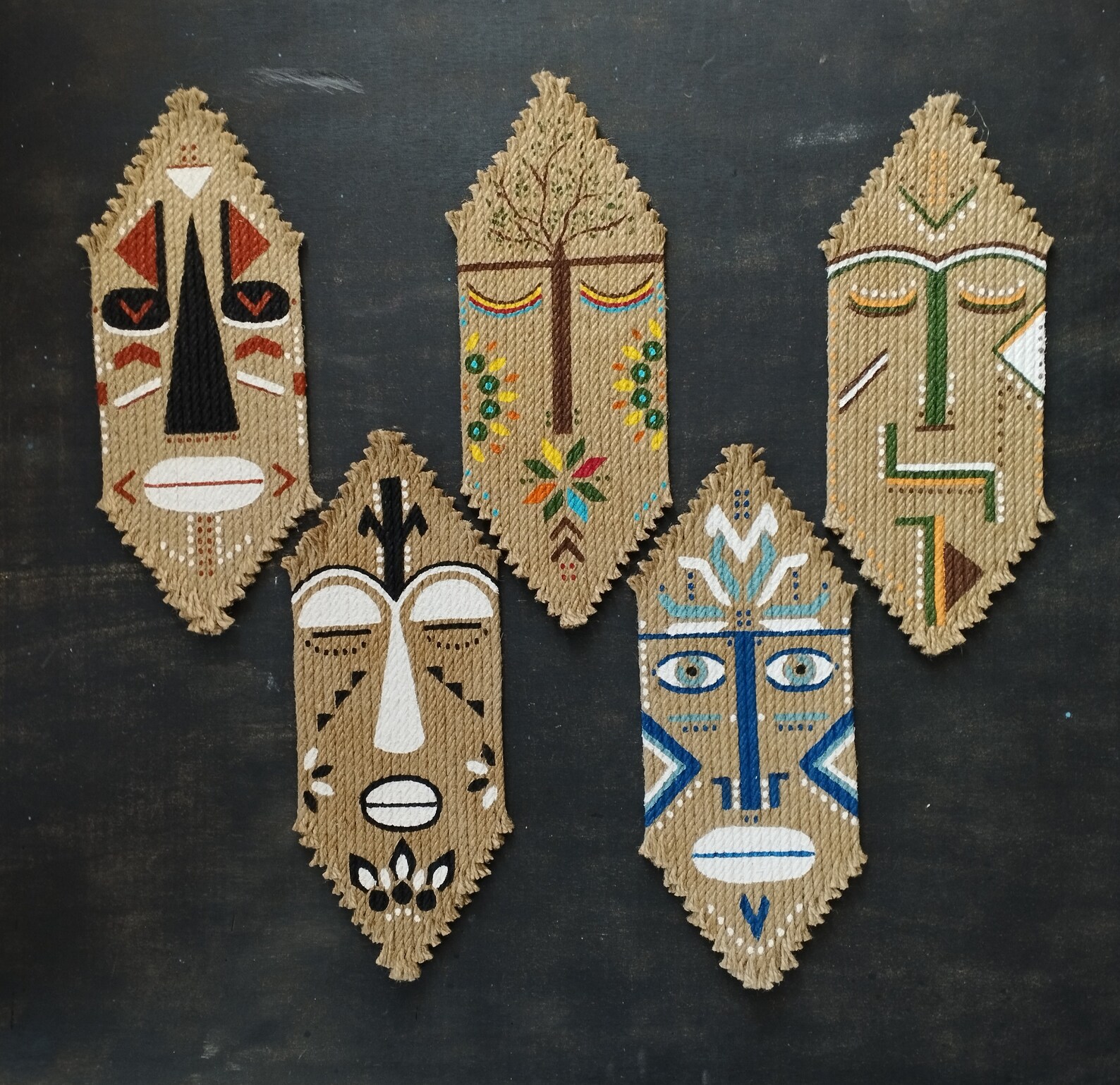 Handmade Jute African Wall Mask: Customizable Ethnic Decor - Etsy