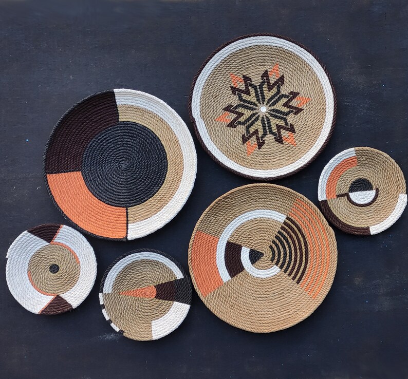 Wall Basket, Set of 6 Wall Basket, Wall Decor, Wall Art, Wall Plate ...