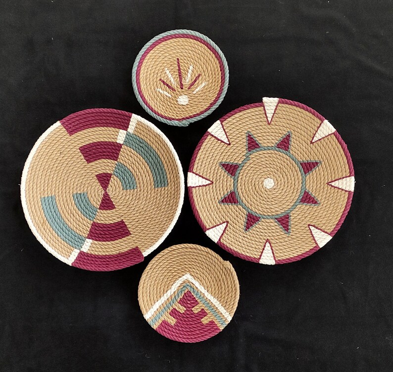 Set of 4 African Wall Basket, Boho Wall Basket, Wall Decors, Wall Art ...