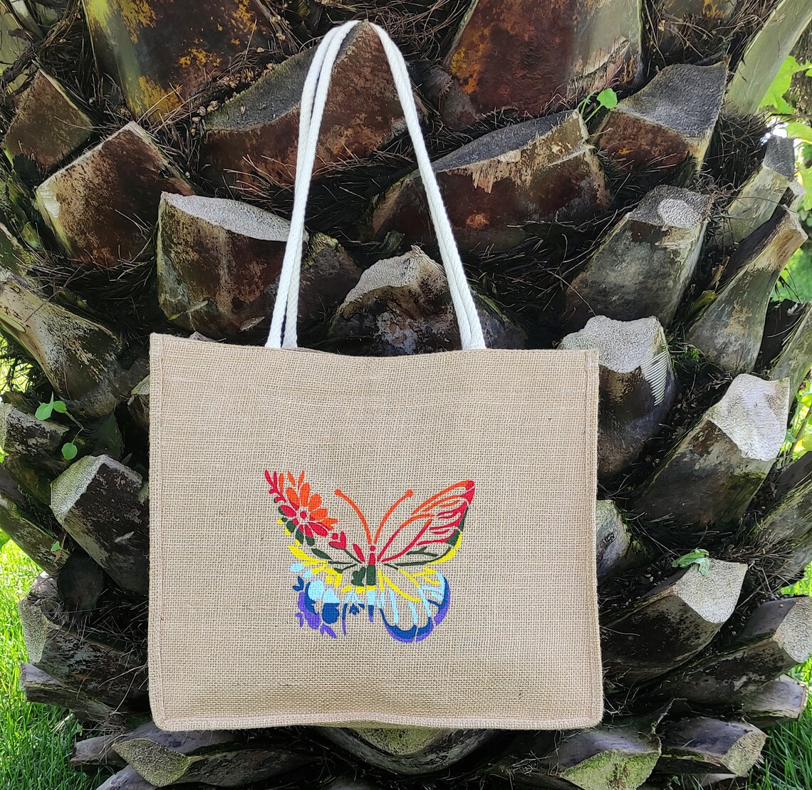 Hand Painted Bag, Jute Bag, Beach Bag, Eco Friendly Bag, Saddlebag ...