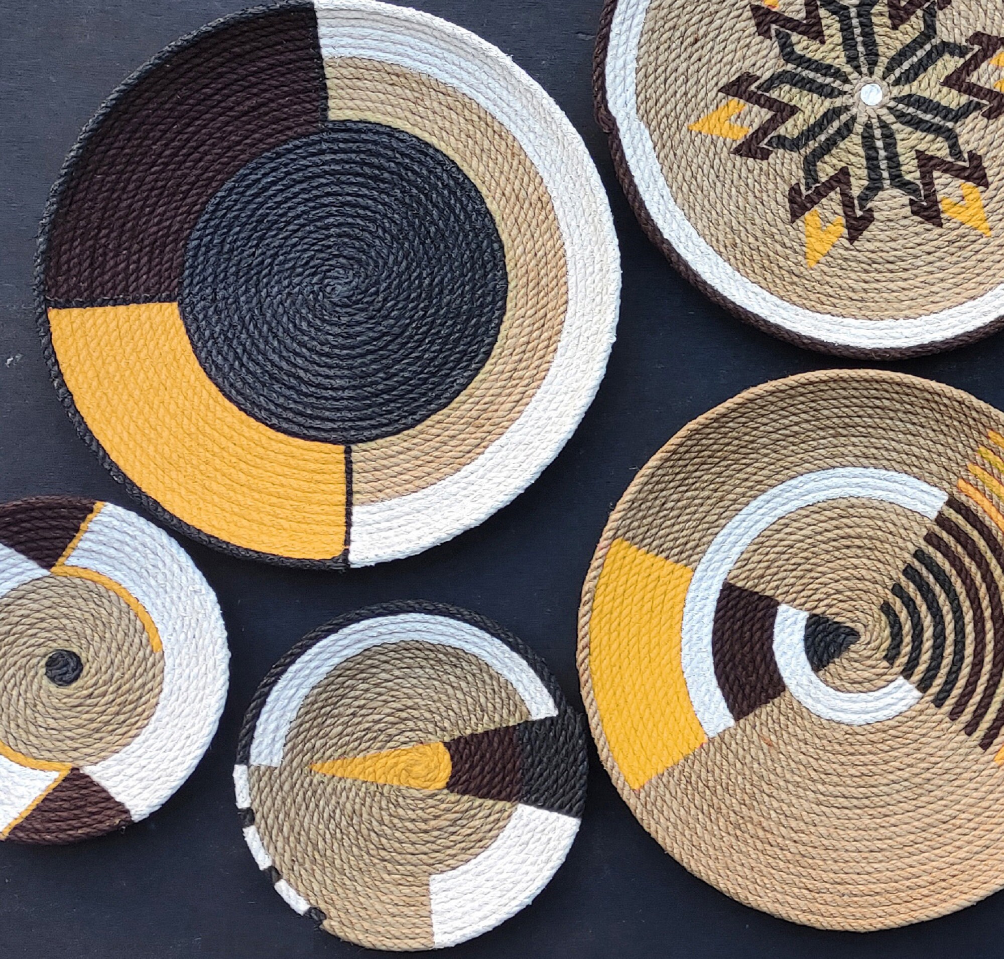 Set of 6 Wall Basket, Wall Basket, Jute Wall Basket, Wall Decor, Wall ...