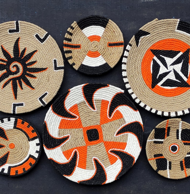 Set of 6, Wall Plate, Wall Basket, Wall Decor, Wall Art, Woven Wall ...