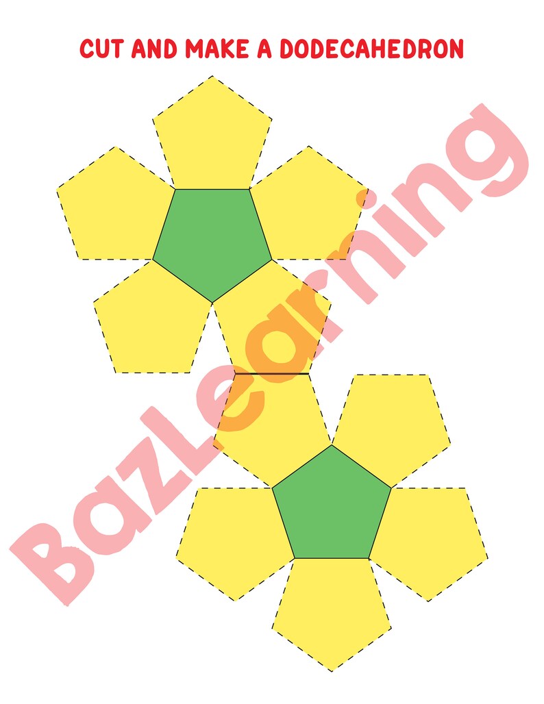 Make A 3D DODECAHEDRON Shape Cut Out of Paper Template - Etsy