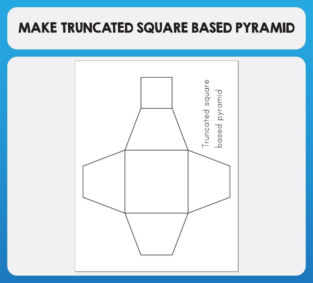 Make a 3d Truncated Square Based Pyramid Shape Out of Paper - Etsy