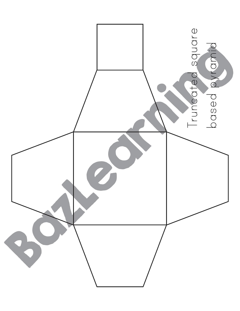 Make A 3d Truncated Square Based Pyramid Shape Out Of Paper Etsy