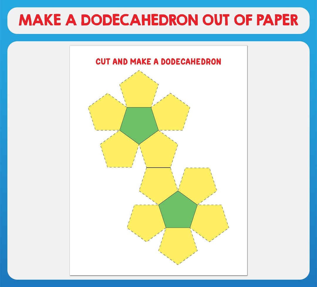Make A 3D DODECAHEDRON Shape Cut Out of Paper Template - Etsy
