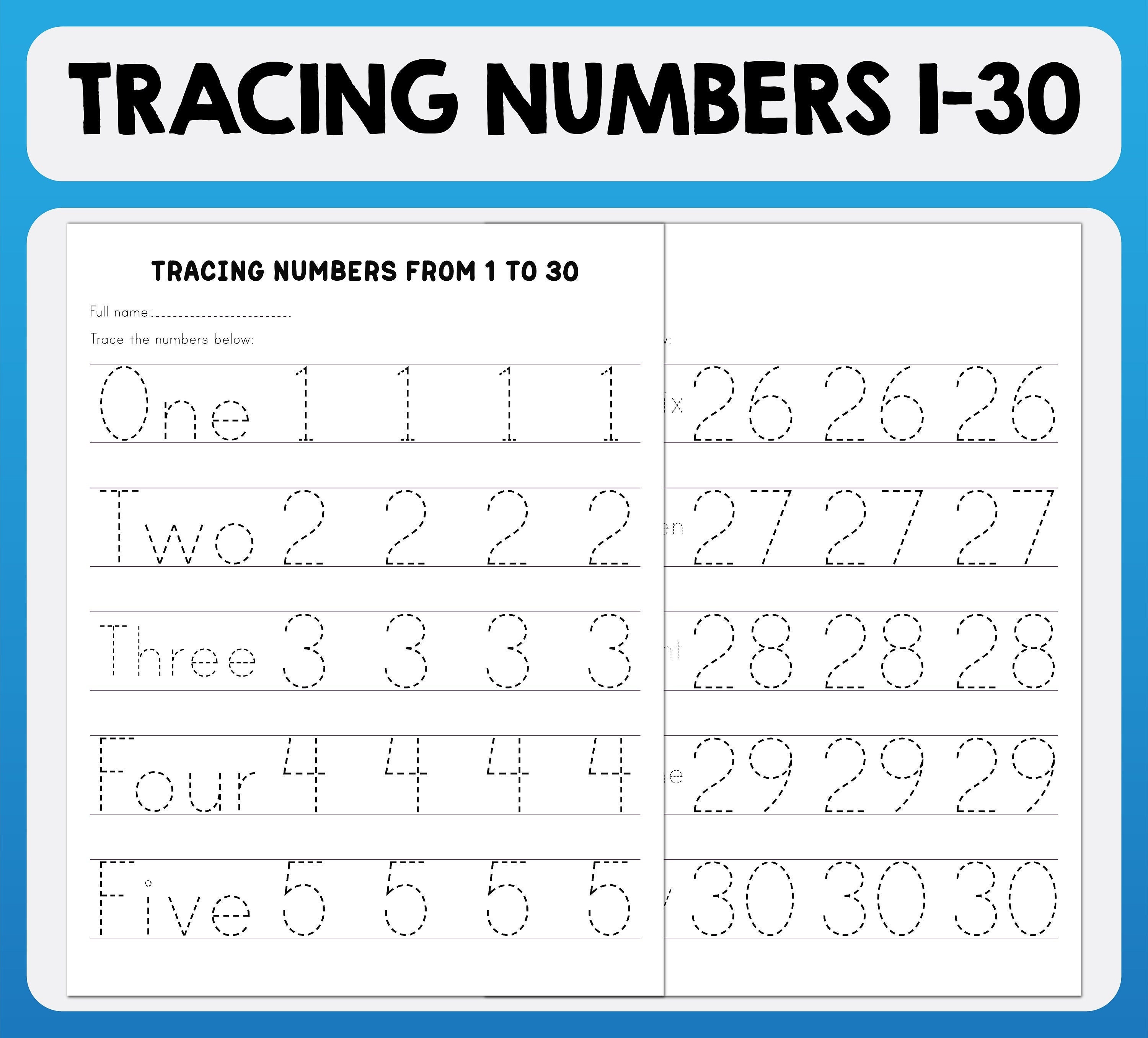 Tracing Numbers 1 30