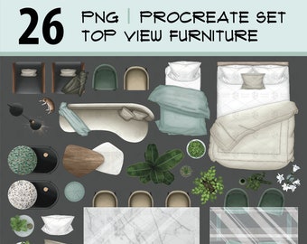 Procreate Dining Tables Cutouts Interior Design Interior - Etsy