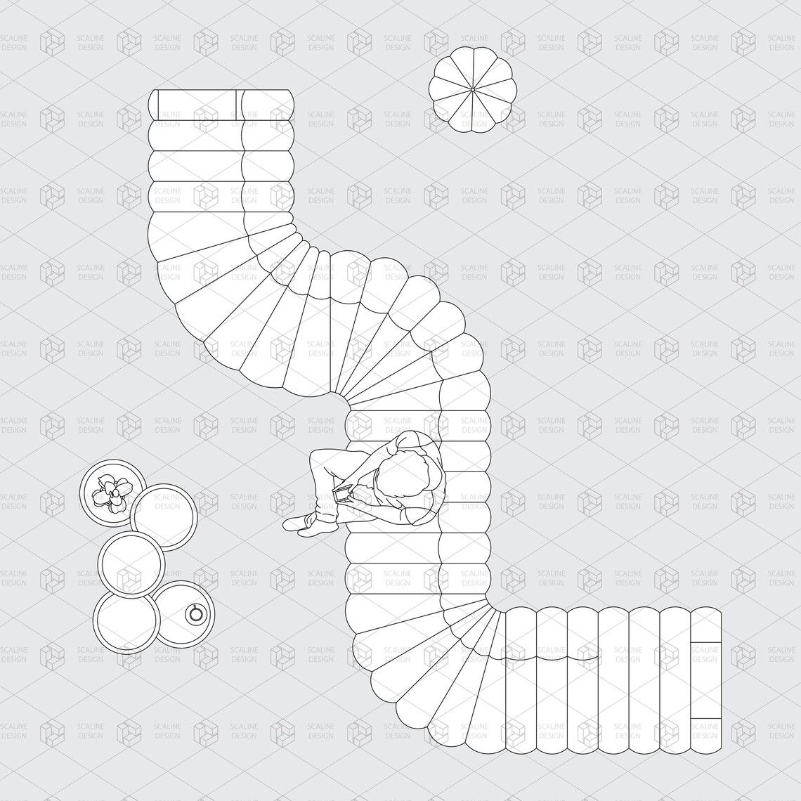 Lounge Furniture Top View Illustrations, CAD Drawing (digital Download ...