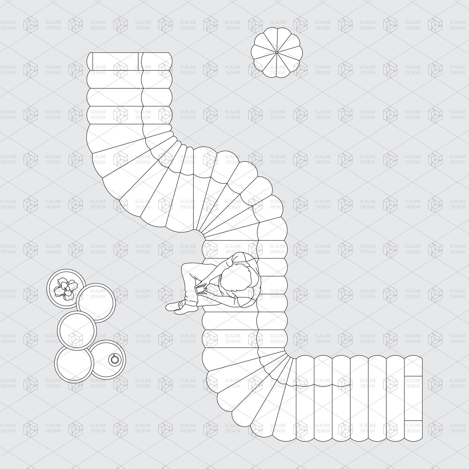 Lounge Furniture Top View Illustrations, CAD Drawing (digital Download ...