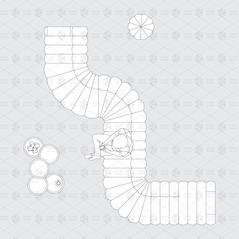 Lounge Furniture Sofa Top View, Vector Illustration, DWG-AI-PNG Format ...