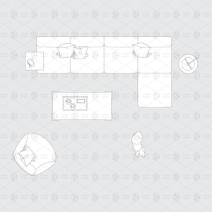 Lounge Furniture Top View Illustrations, CAD Drawing (digital Download ...