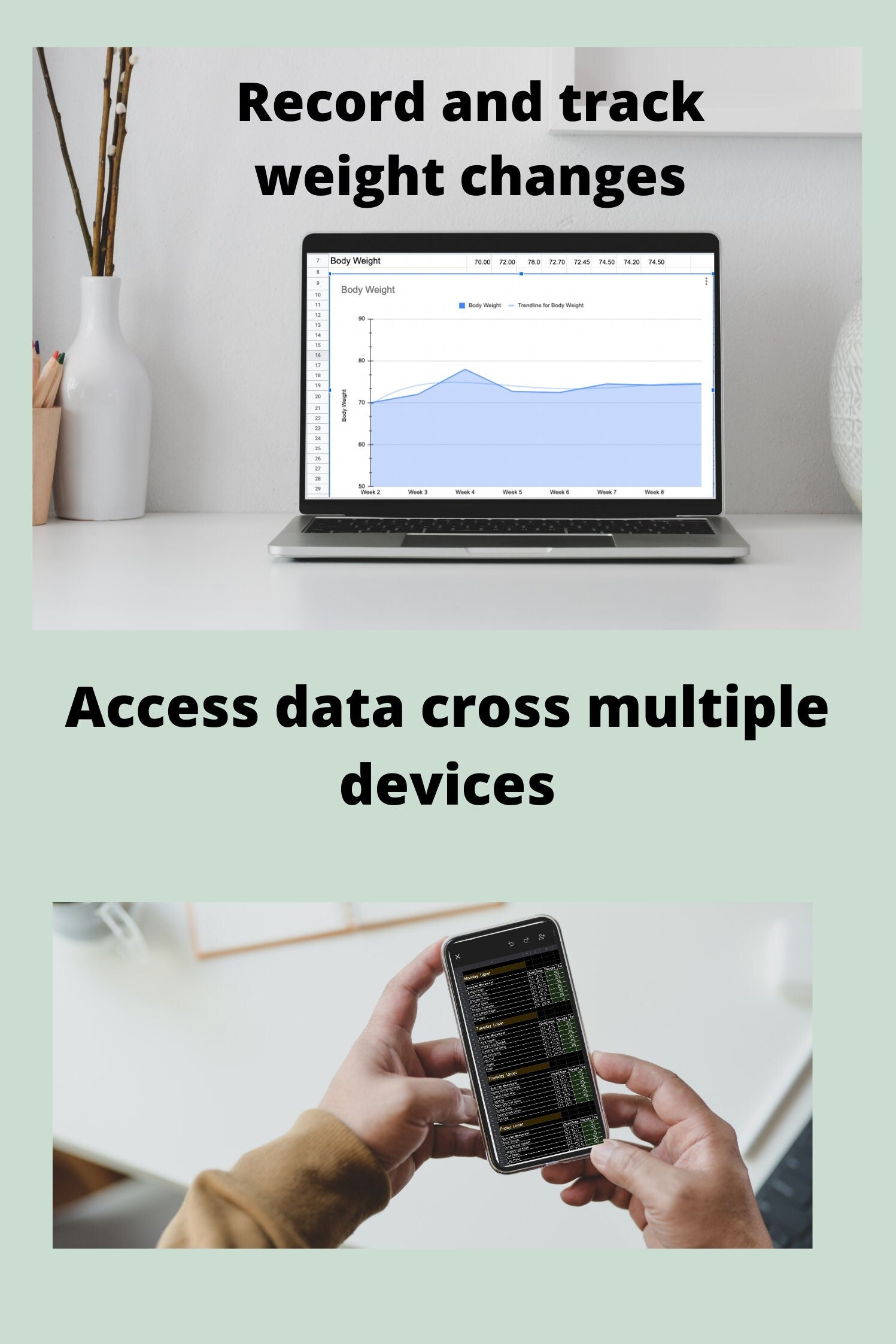 Automatic Spreadsheet Workout/fitness Planner With Google Sheets ...