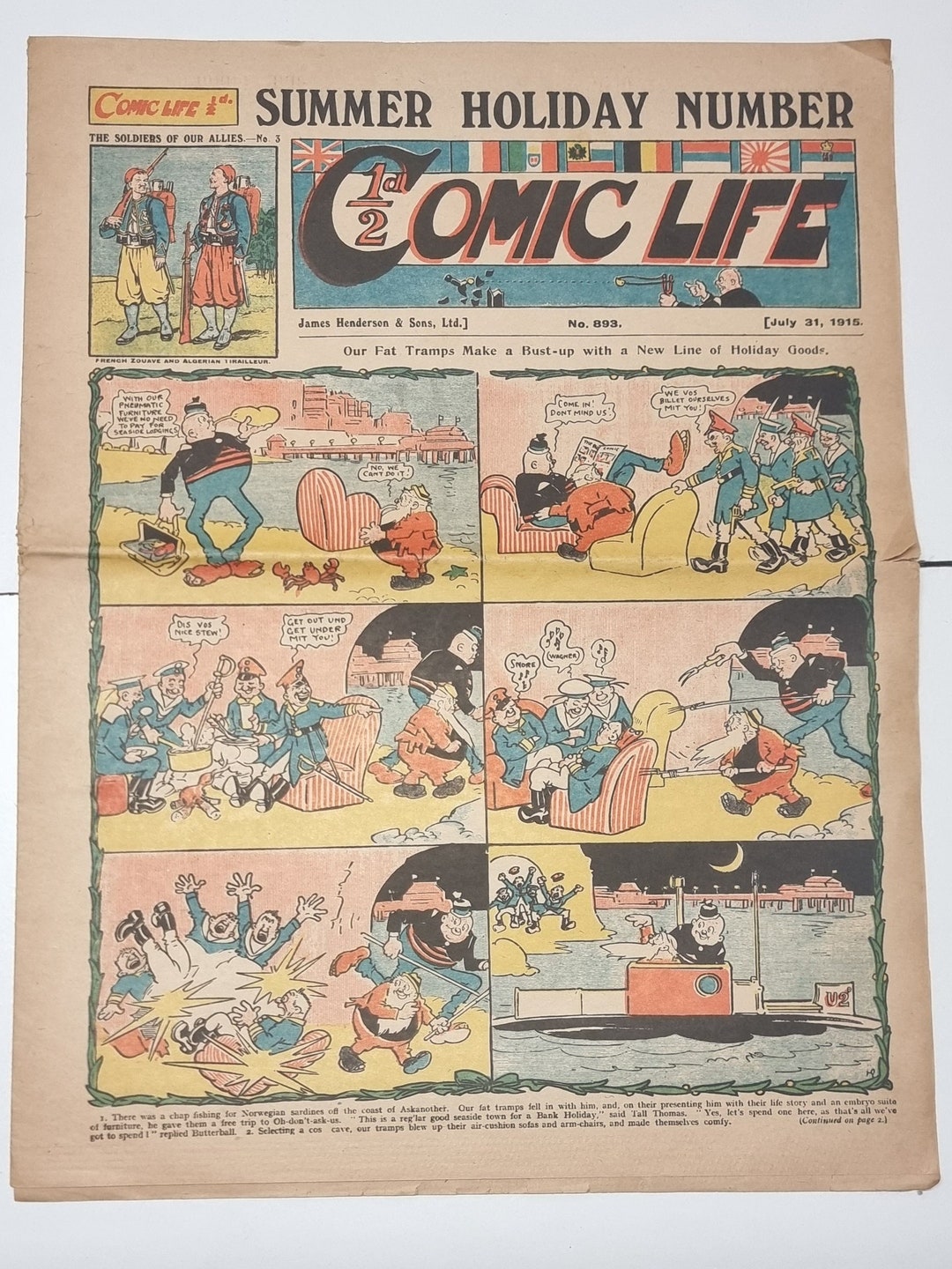 Comic Life Antique Children's Paper Comic Dated 1915 by James ...