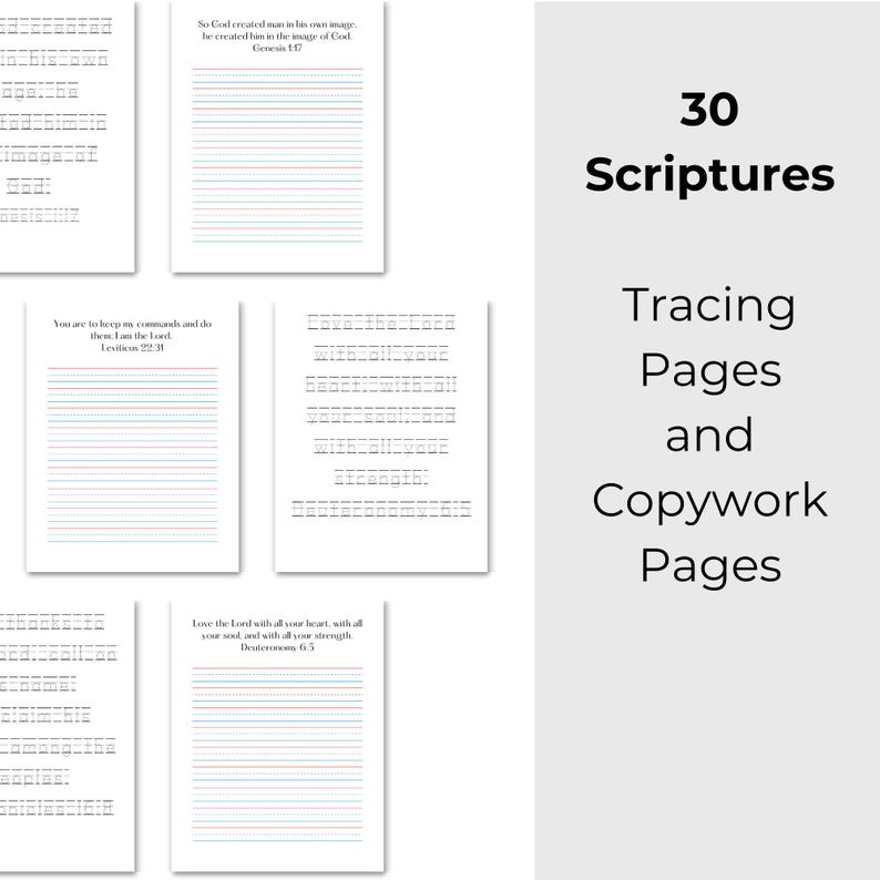 Bible Verse Copywork Pages | Scripture Memorization Print Copywork ...
