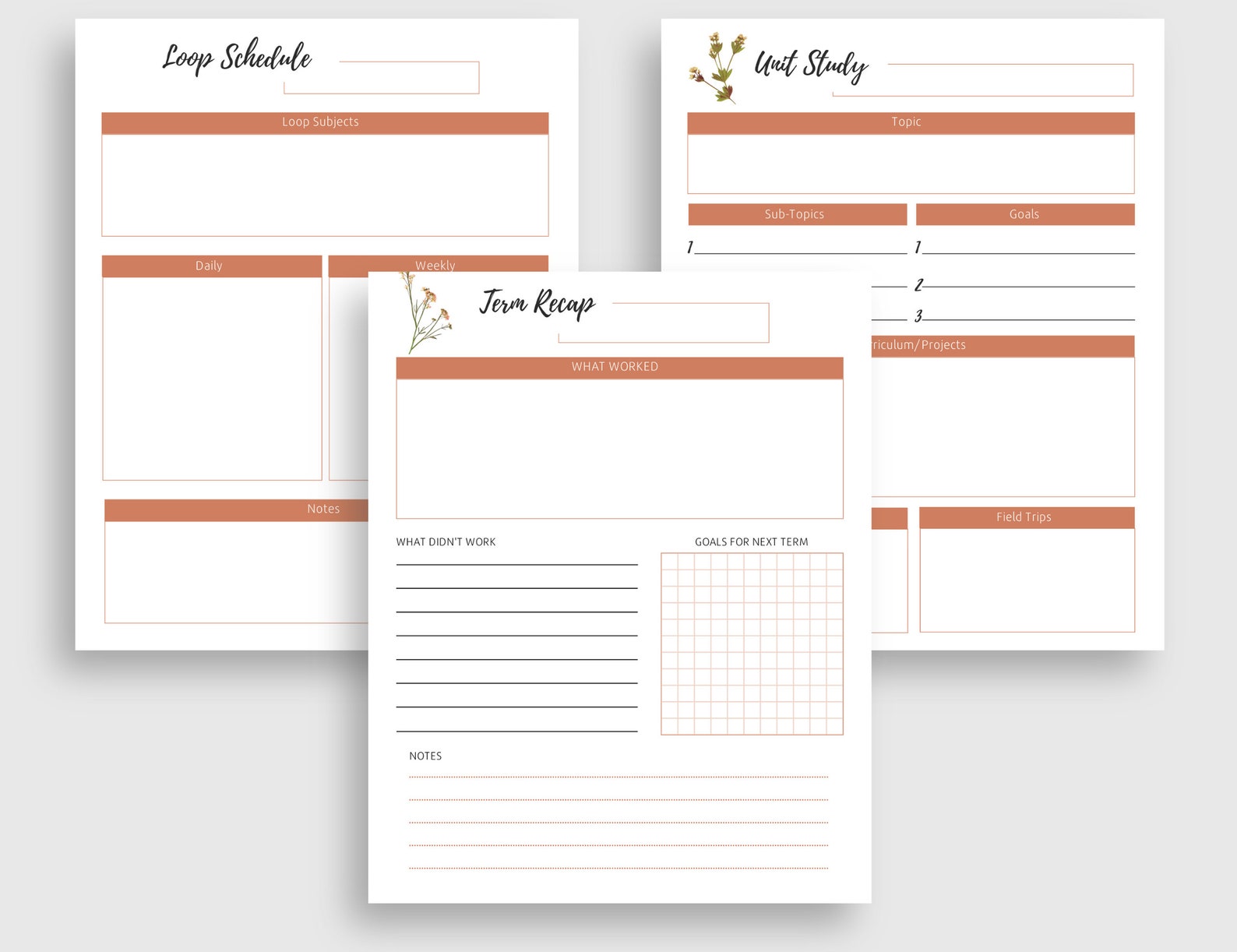 Printable Homeschool Planner| Charlotte Mason + Loop Schedule + Unit ...