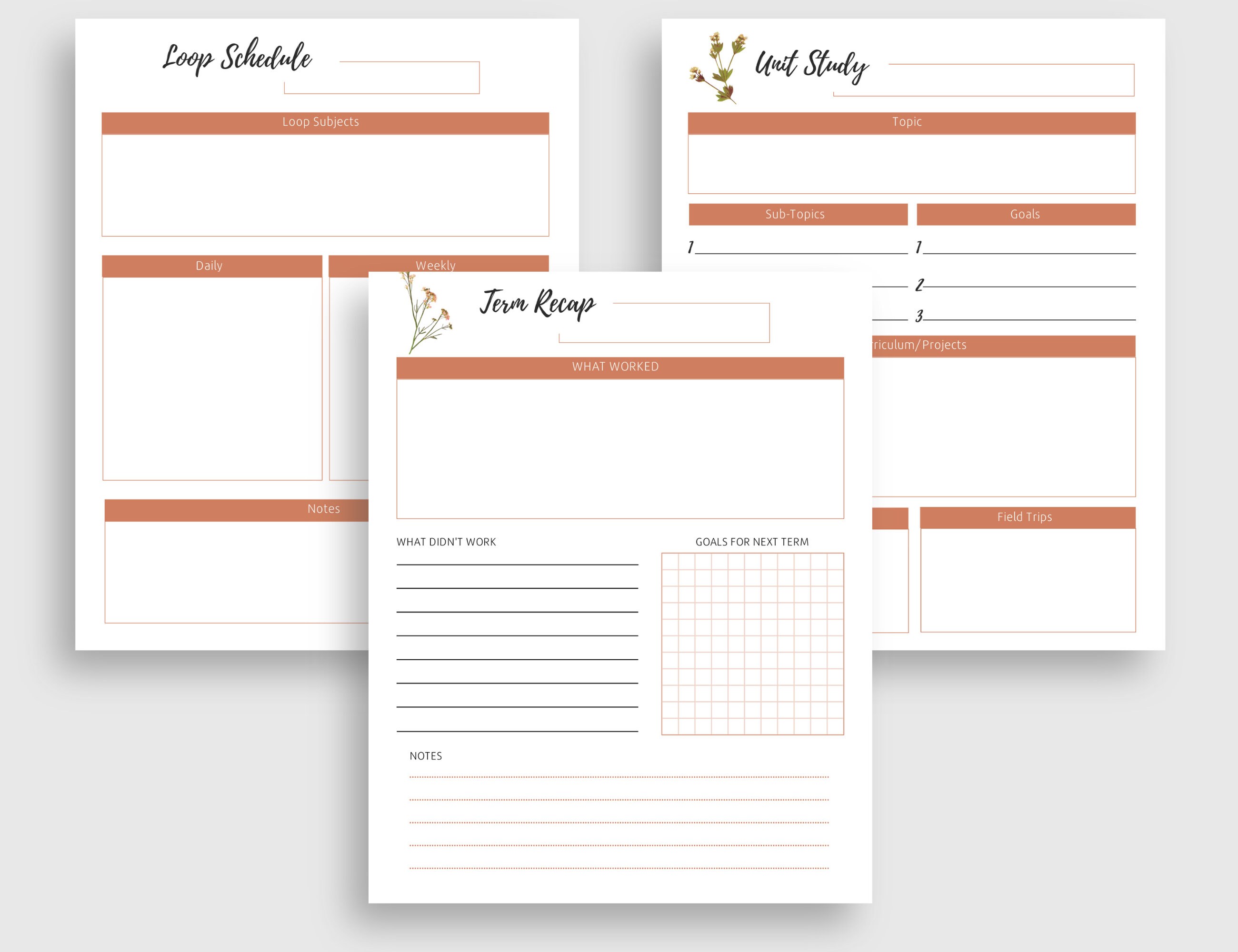 Printable Homeschool Planner| Charlotte Mason + Loop Schedule + Unit ...