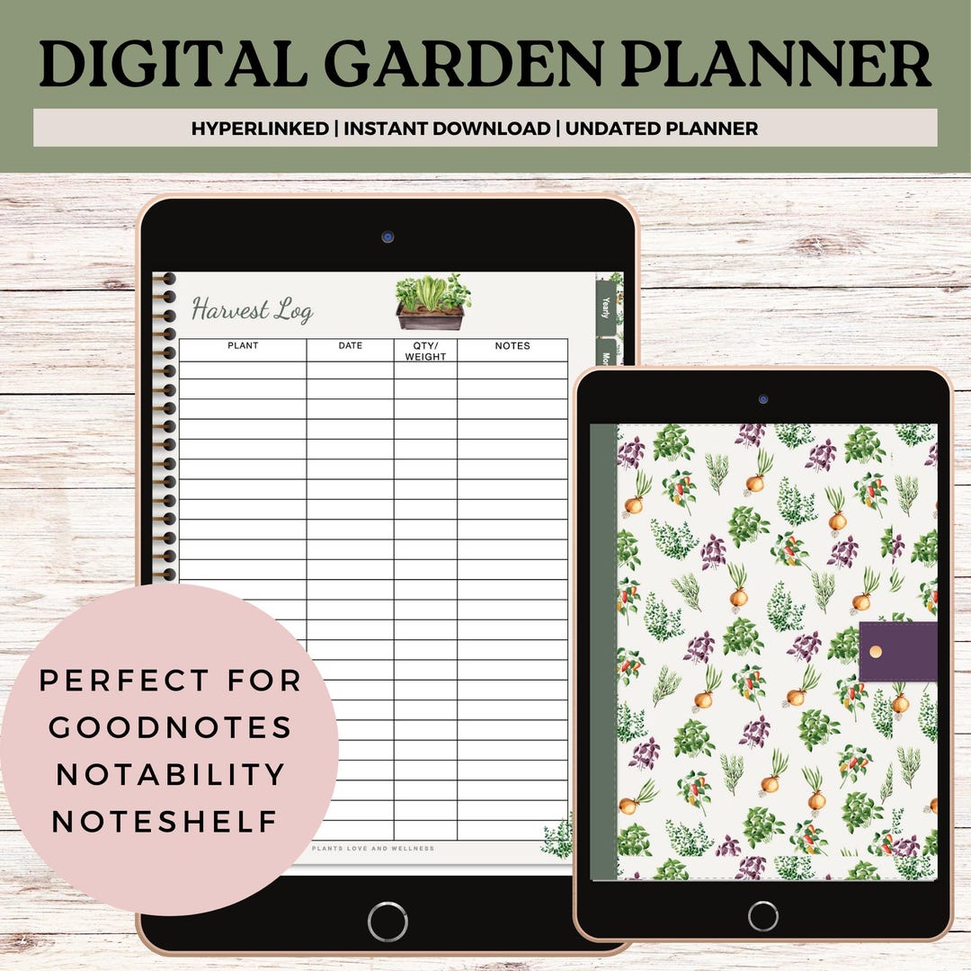 Digital Undated Garden Planner With Hyperlinks for Goodnotes and ...