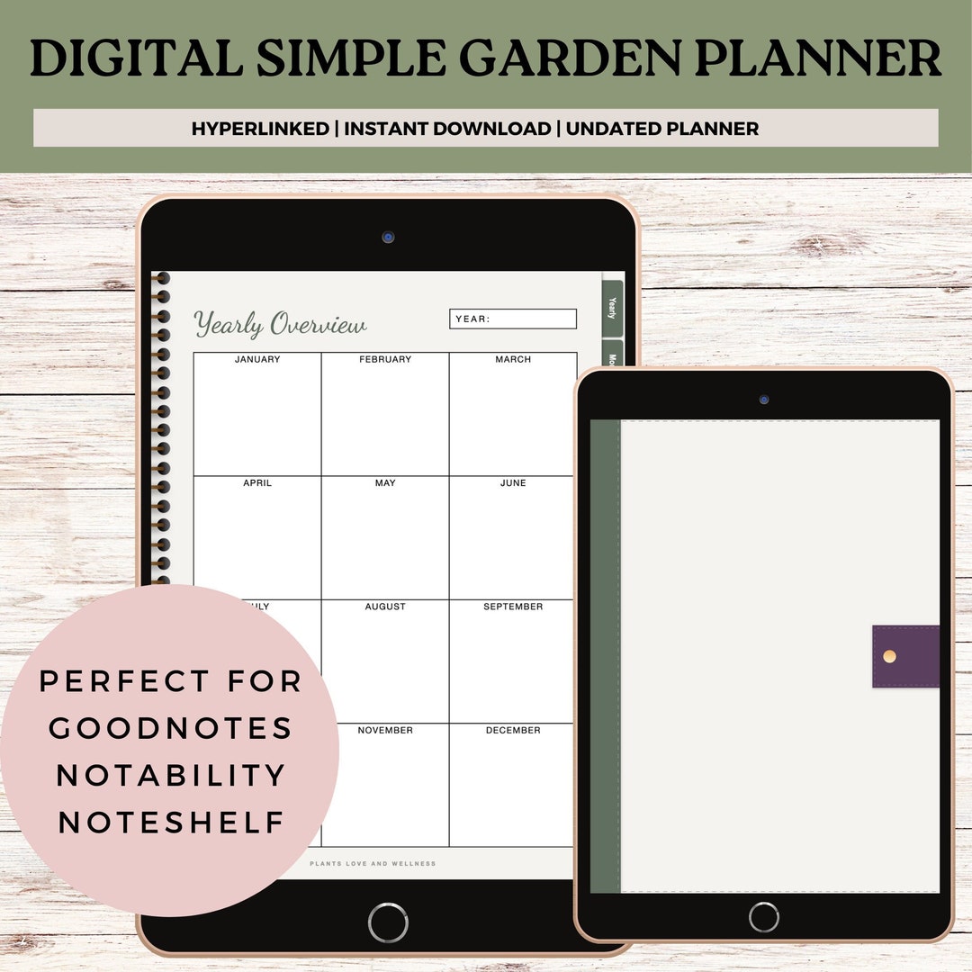 Digital Undated Garden Planner With Hyperlinks for Goodnotes and ...