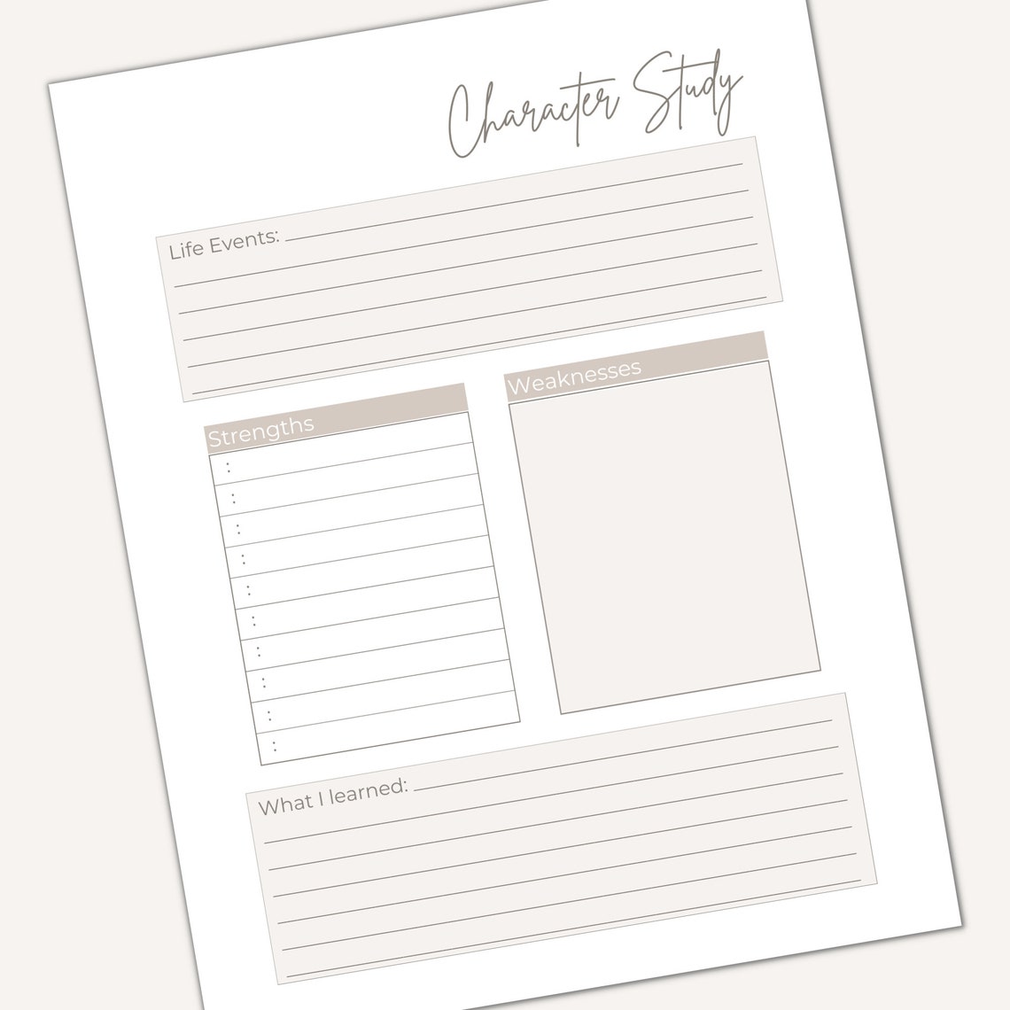 Bible Character Study Pages| Biblical Character Study Printable Page ...
