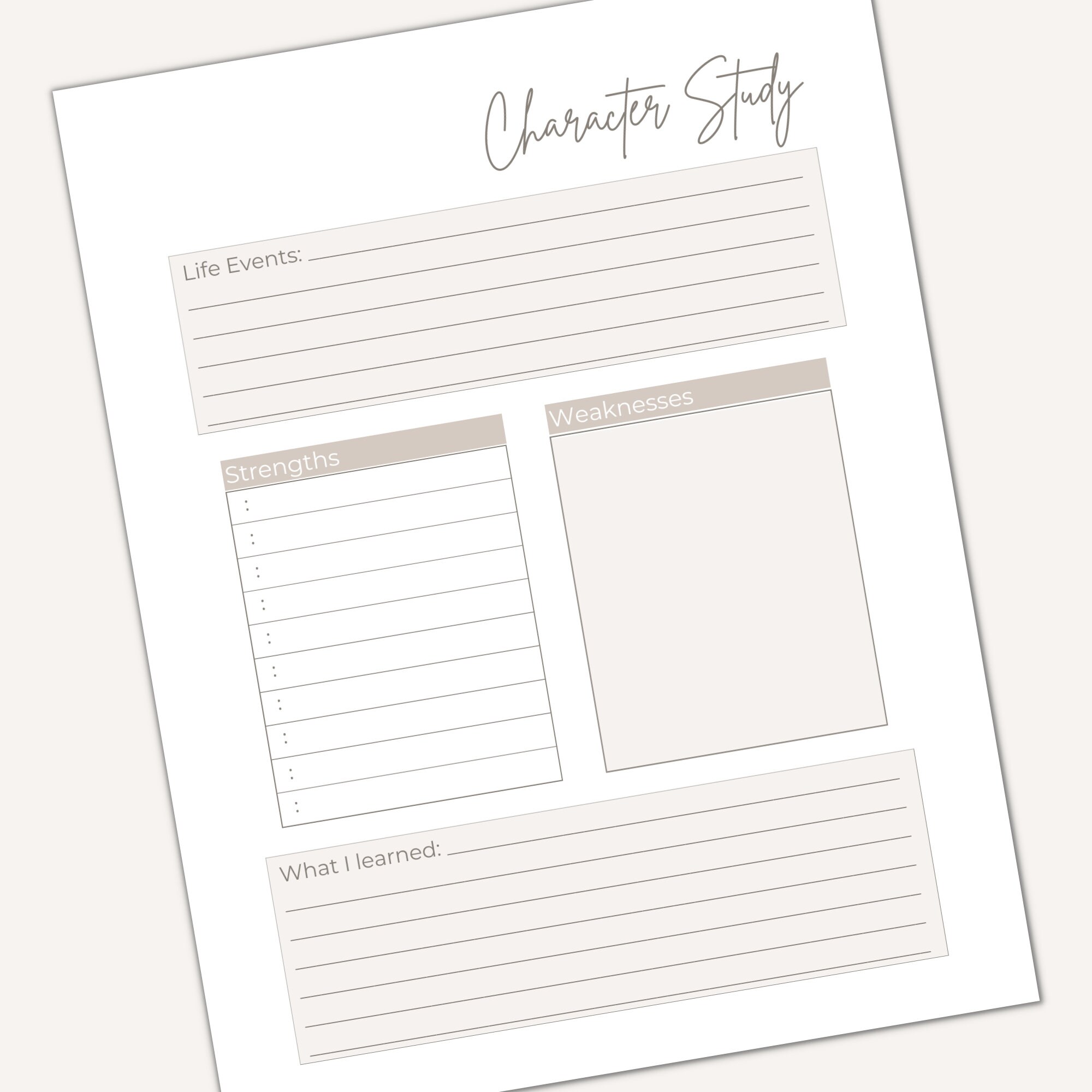 Bible Character Study Pages| Biblical Character Study Printable Page ...