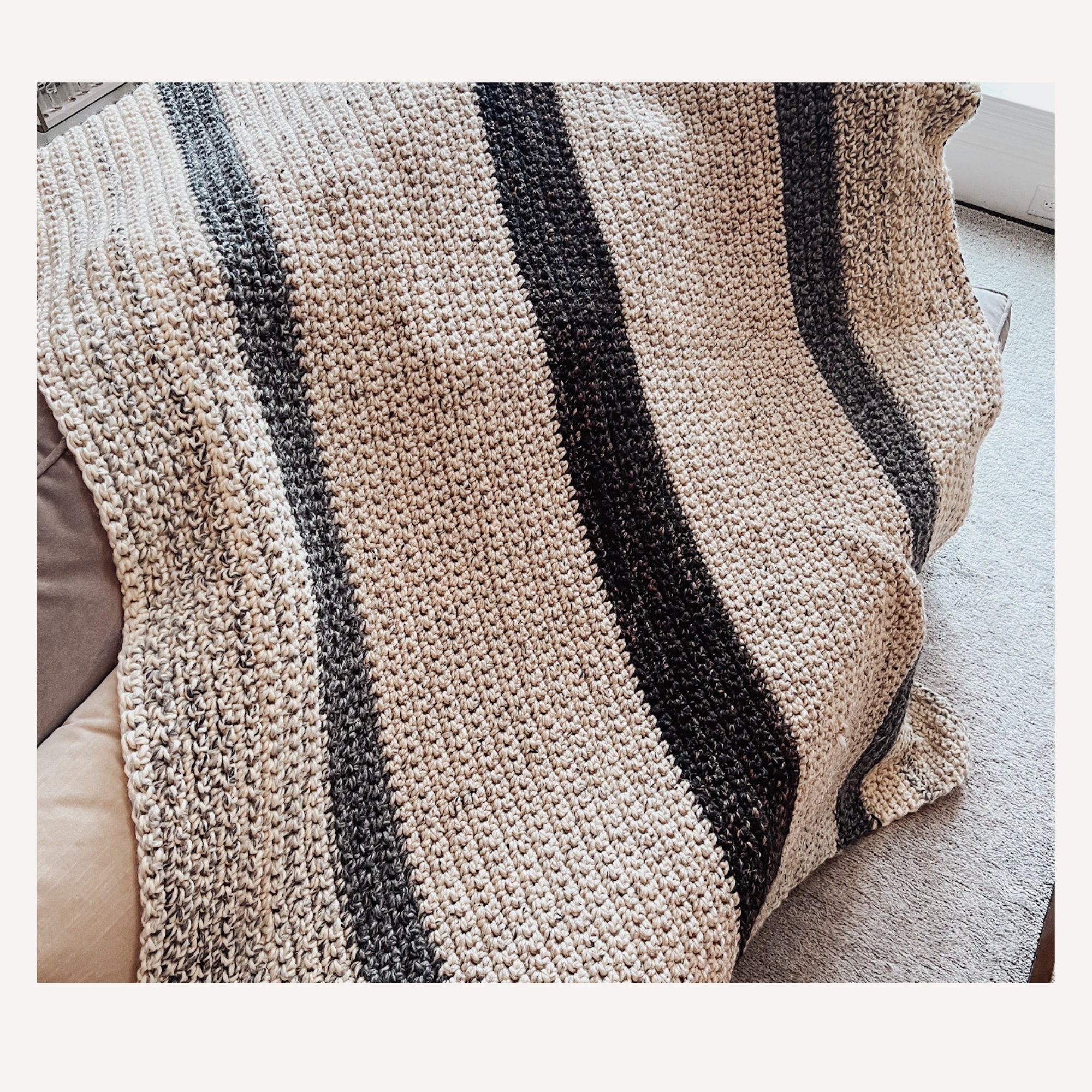 Beginner Chunky Wool Throw Blanket| the Chelsea Wool Blanket Pattern ...